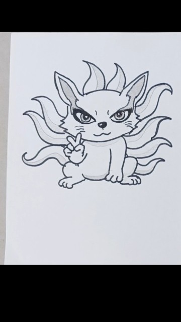 How to draw Kurama kyubi cute easy - YouTube