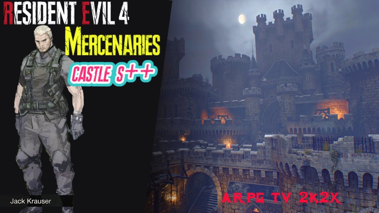 RE4R Mercenaries Jack Krauser S++ Rank Castle Run - YouTube