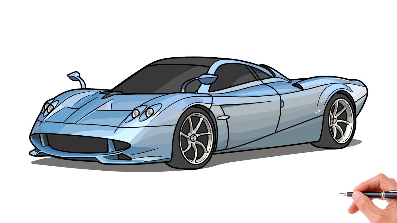 How to draw a PAGANI CODALUNGA / drawing pagani huayra codalunga 2022 ...