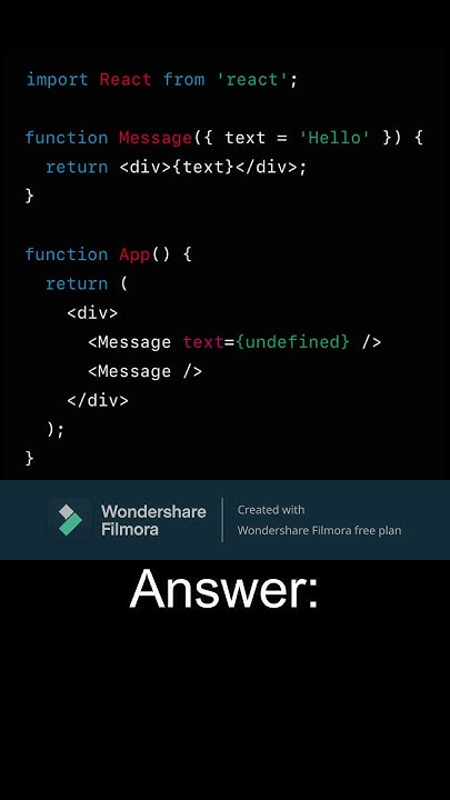 Understanding Default Props with Explicit Undefined in React!! #react - YouTube