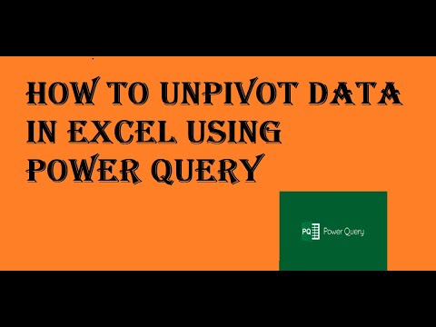 (EXCEL POWER QUERY ) How to Unpivot Data in Excel using Power Query - YouTube