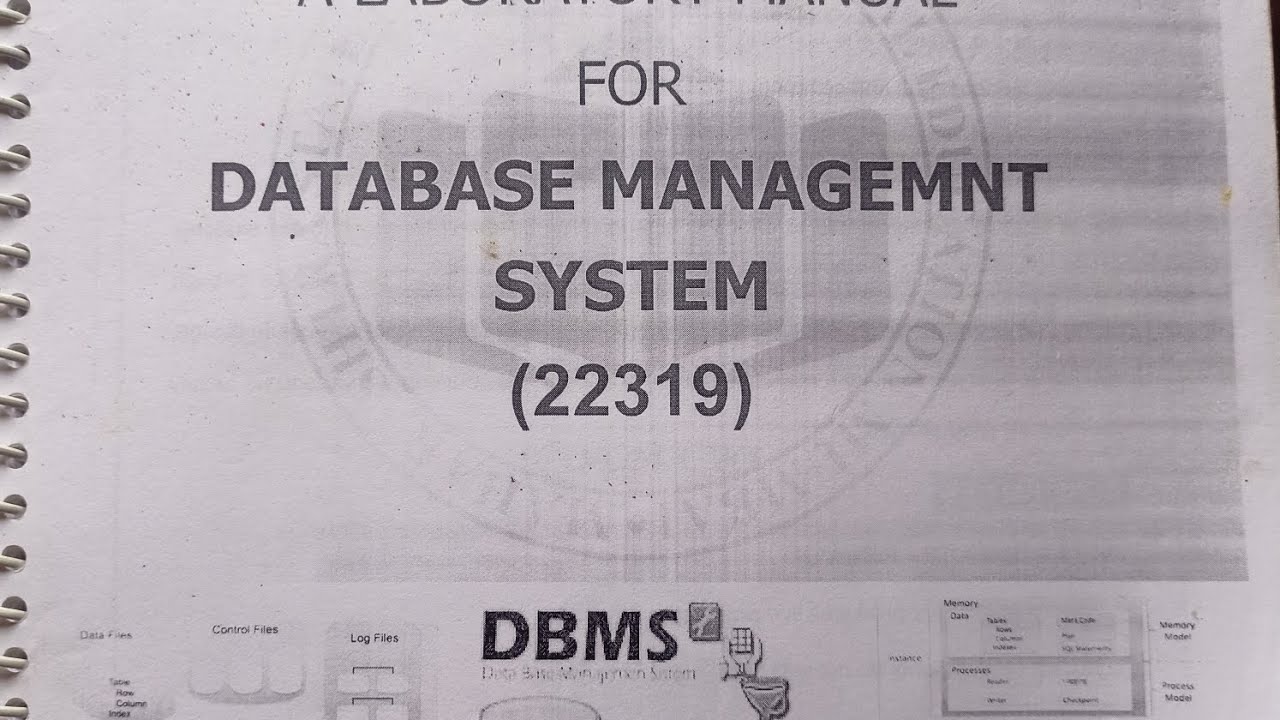 (22319)DATABASE MANAGEMENT SYSTEM LAB MANUAL - YouTube