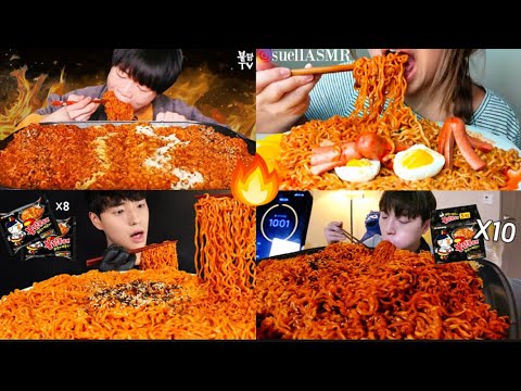 BULDAK FIRE(x10) 🔥SPICY NOODLES MUKBANG | ASMR🥵~Eating show🤤 - YouTube