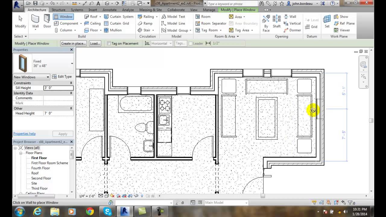 Revit 04-07 Adding Windows - YouTube