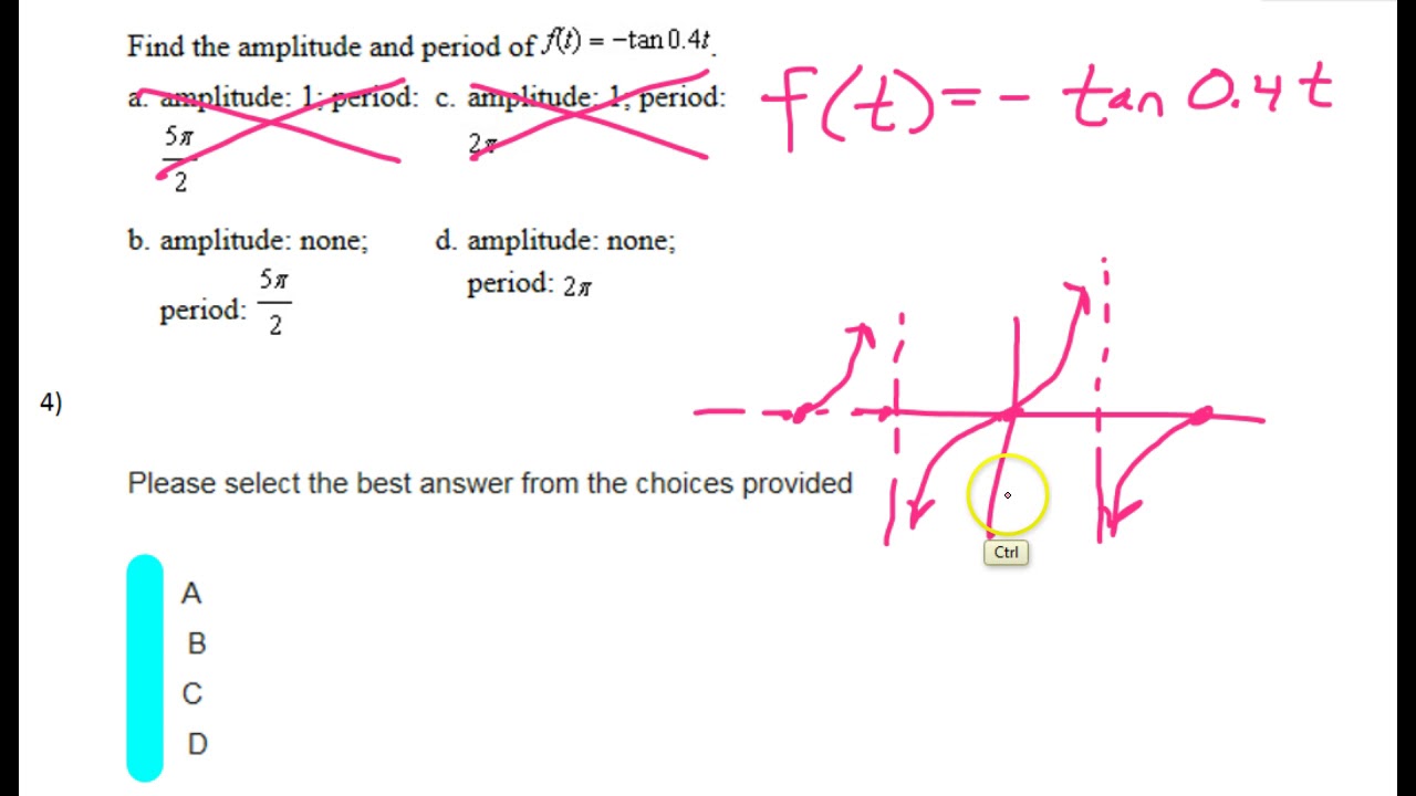 Day 9 Review (4) Find the Amplitude and Period of a Tangent Function ...