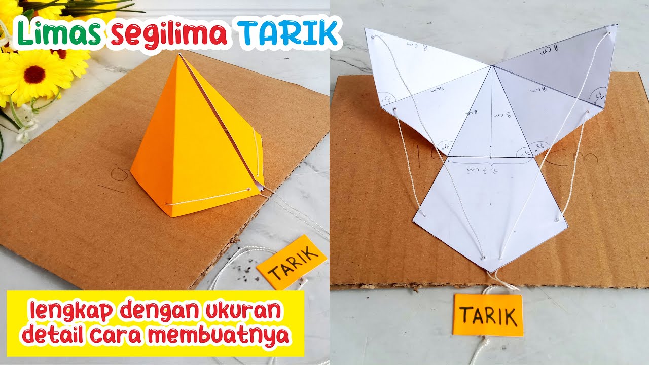 Cara Membuat Jaring-jaring Limas Segilima Bisa Ditarik - Tutorial ...