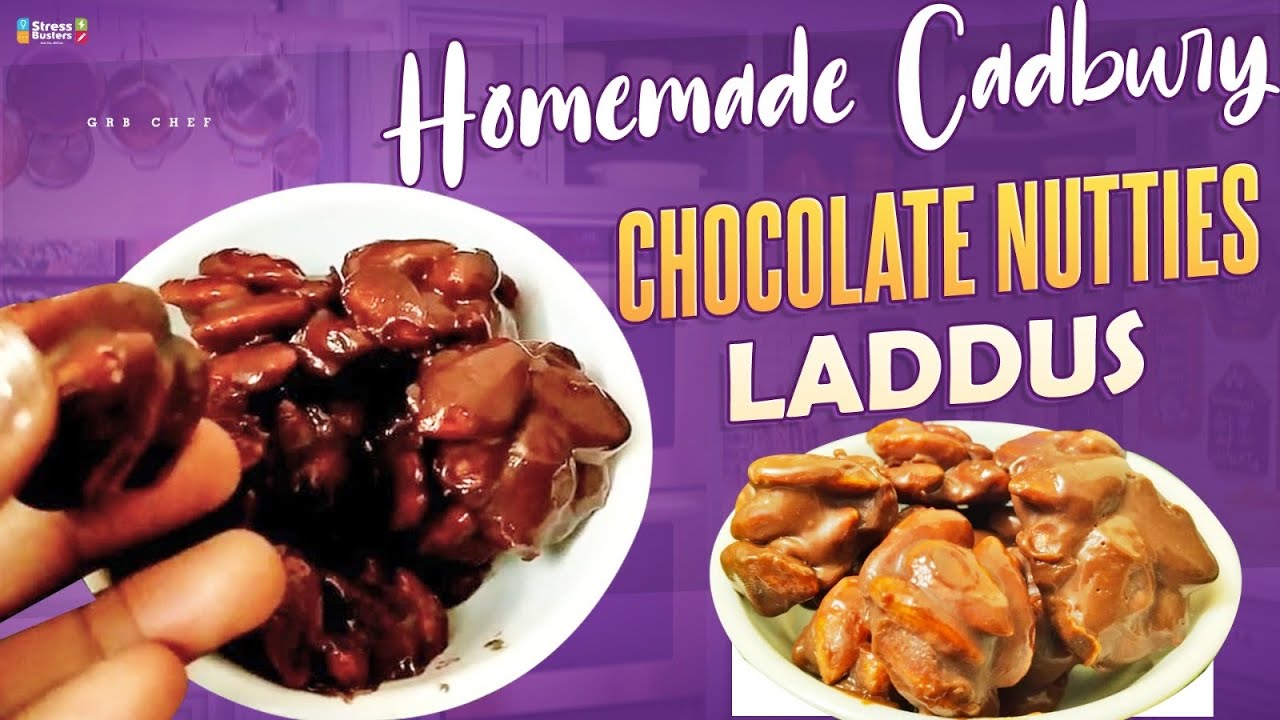 Homemade Cadbury Chocolate Nutties Laddus Recipe | GRB chef - YouTube