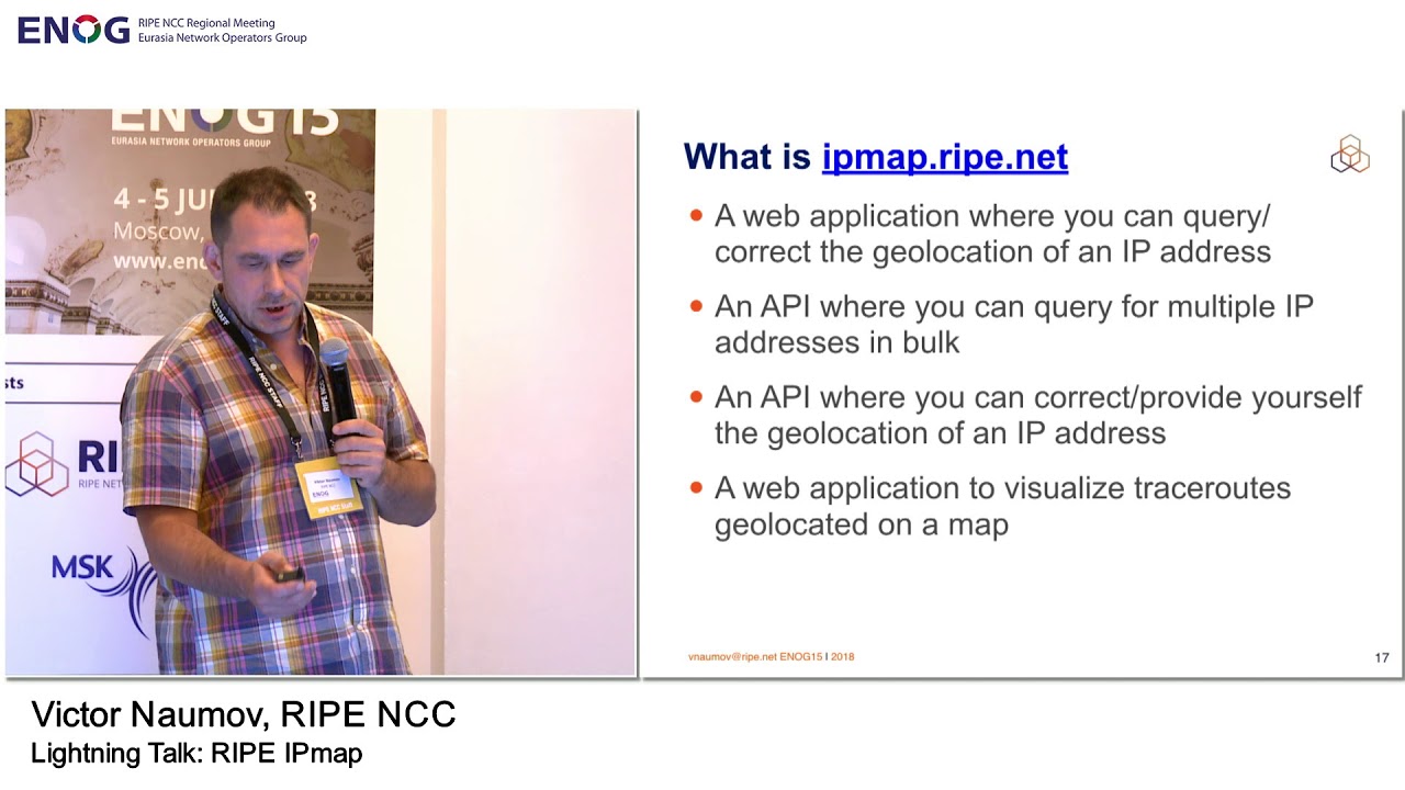 ENOG 15: Lightning Talk: RIPE IPmap / Victor Naumov, RIPE NCC (EN ...