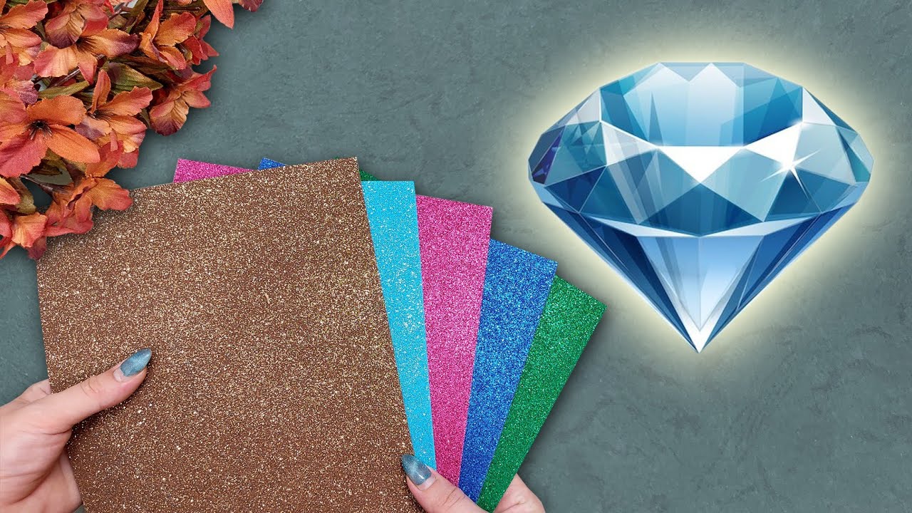 How to make diamond 💎 with glitter foam at home - YouTube
