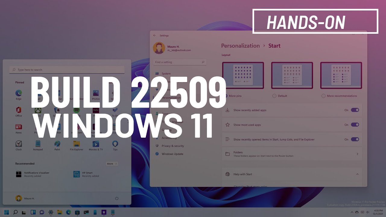 Windows 11 build 22509: Disable (almost) Start Recommended items, Taskbar clock all monitors ...