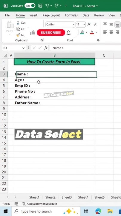 🤯 How to create form in excel #excel #shorts - YouTube