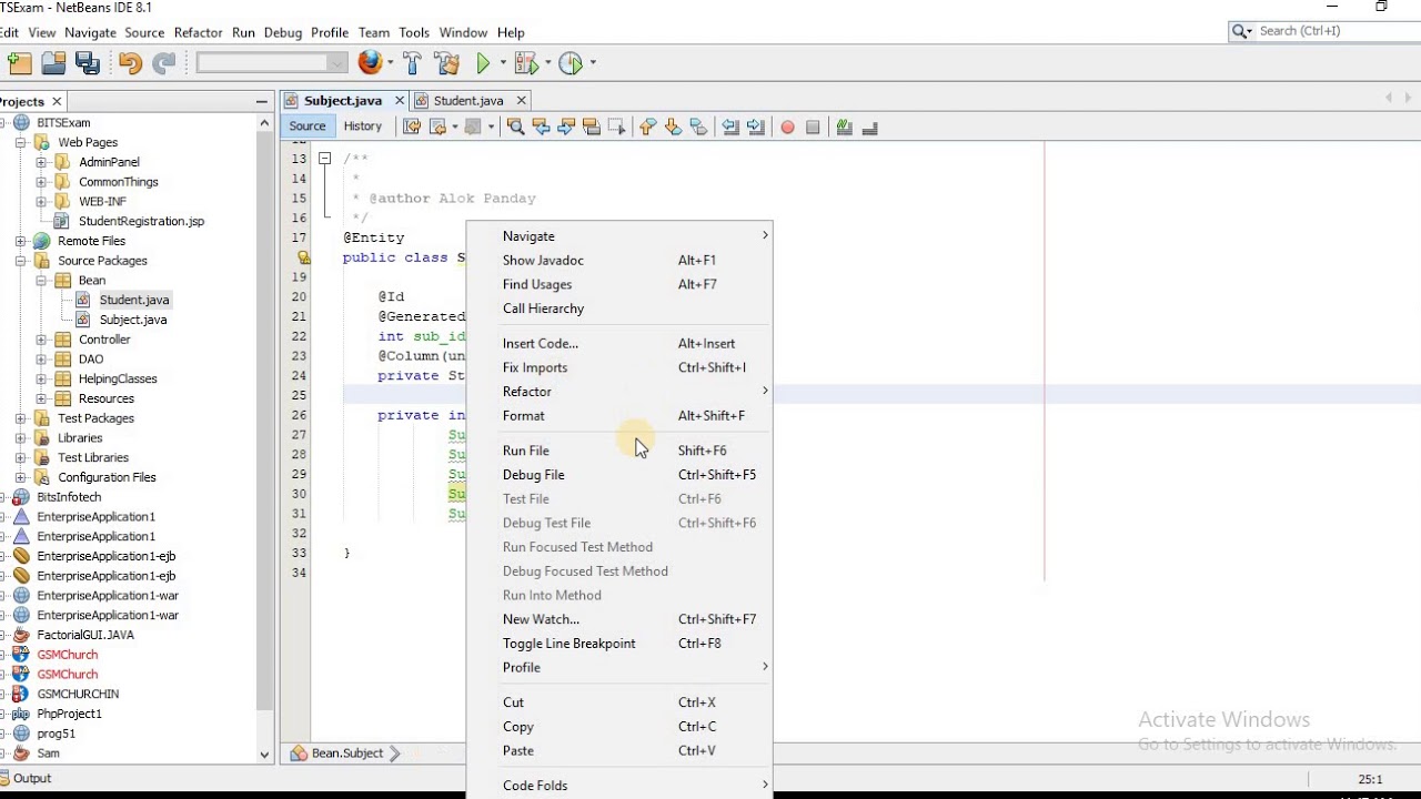 lec 17 creating subject table and their records - YouTube