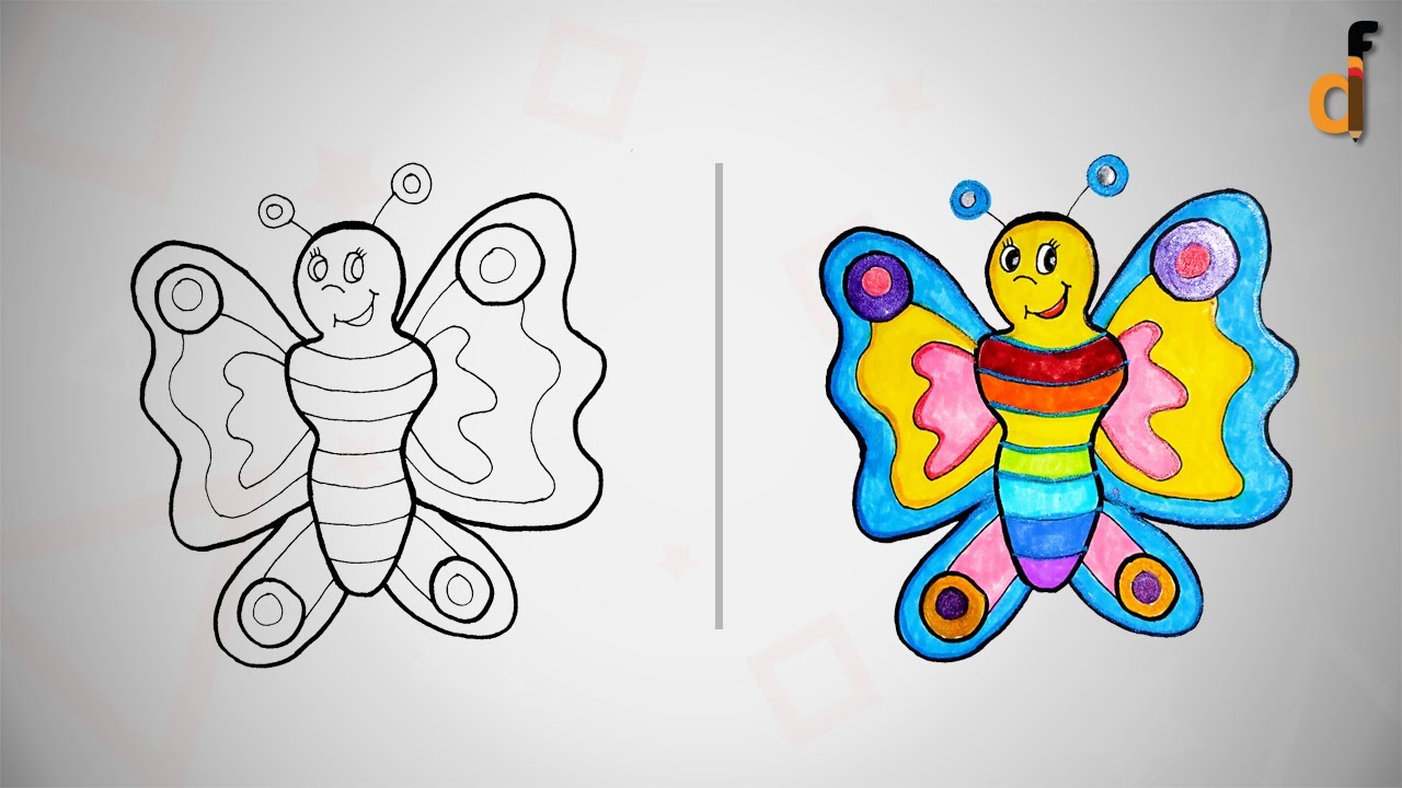 How to Draw a Rainbow Butterfly | Butterfly Drawing Step by Step Easy ...