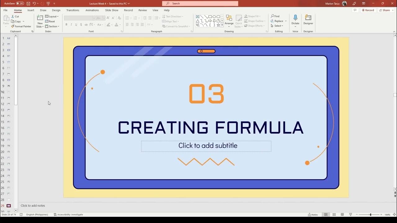 E tech Lesson Excel 1 - YouTube