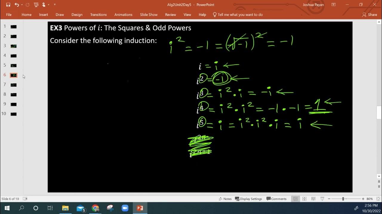 Algebra 2 Unit 2 Day 5: Imaginary & Complex Numbers - YouTube