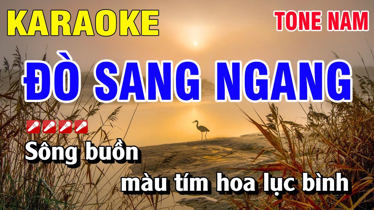 Karaoke Đò Sang Ngang Tone Nam Nhạc Sống | Hoàng Luân - YouTube