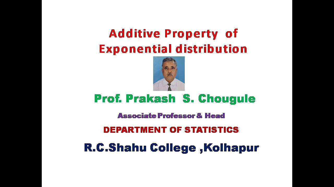 Additive property of Exponential Distribution - YouTube