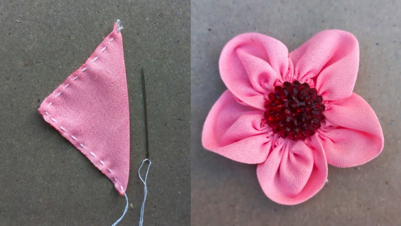 DIY: How to make an adorable fabric rose flower ~ in just 11 minutes ...