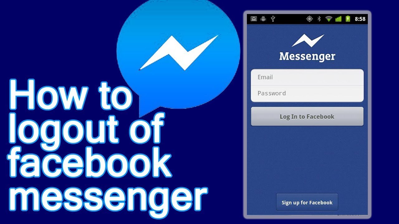 How to Log out From Facebook Messenger in Android Mobile 2018 New - YouTube