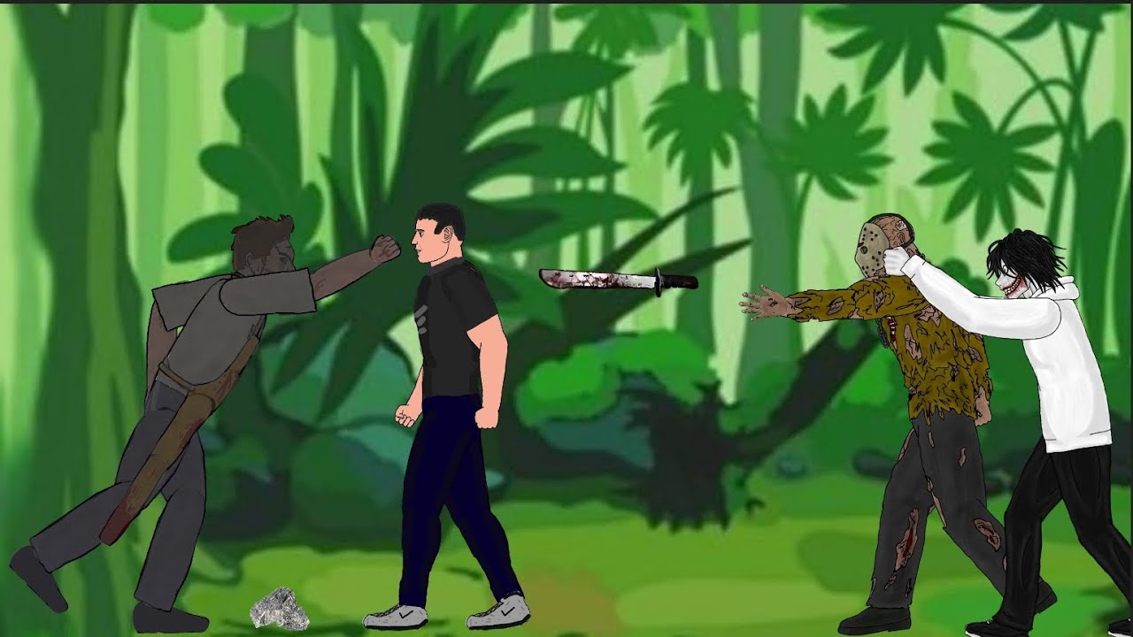human vs Leatherface,Jeff the killer vs Jason Voorhess - YouTube