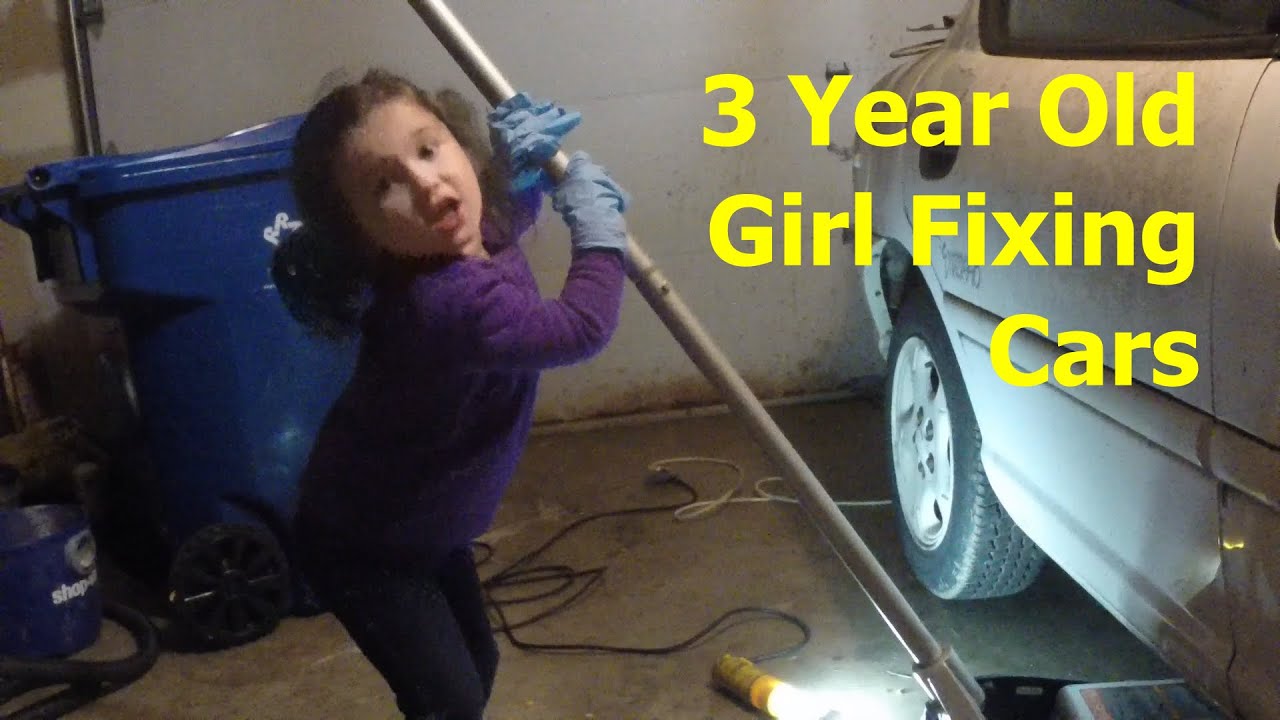VLOG #2: 3 Year Old Girl Helping with Car Repair - YouTube