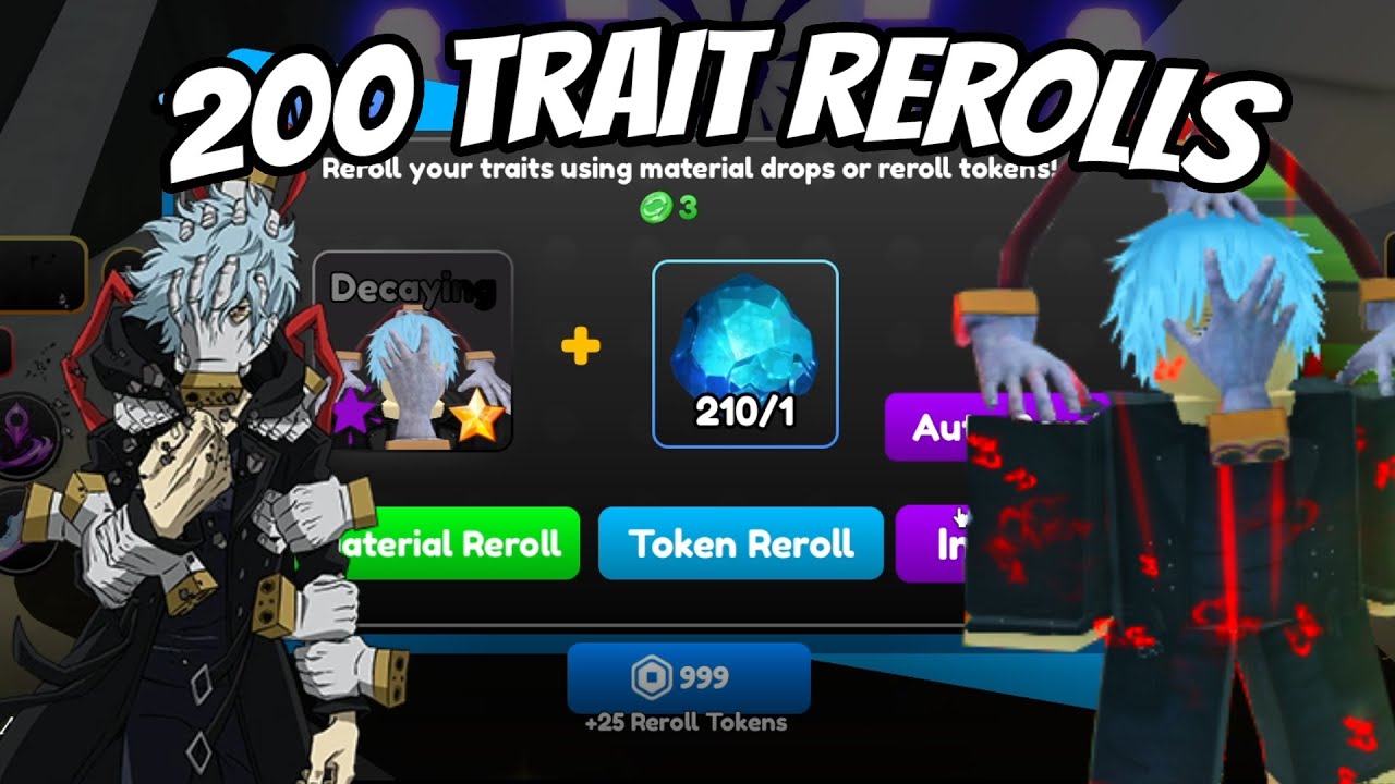 Getting Shigaraki and Using 200 TRAIT REROLLS in Anime Warriors ...