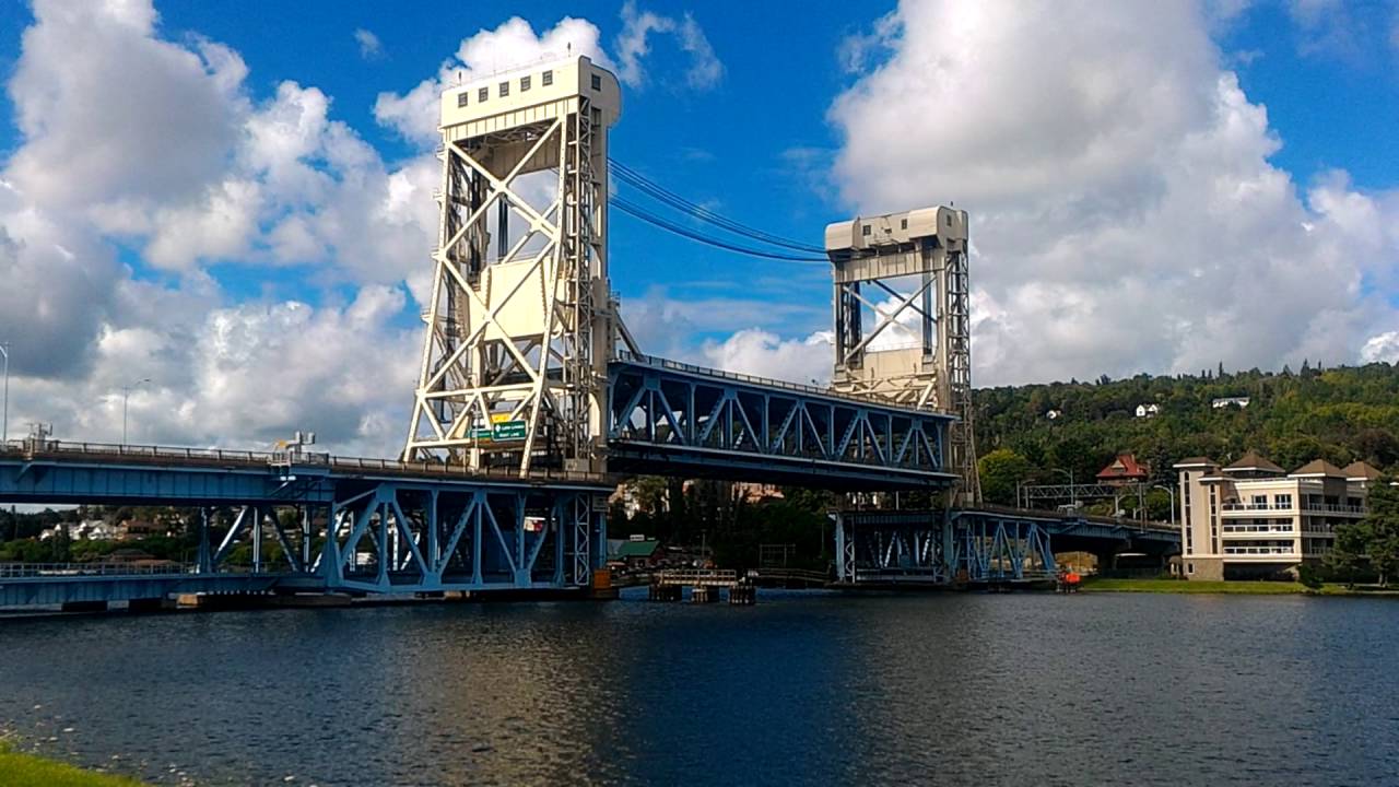 Portage Canal Lift Bridge Operating/Opening and Closing - YouTube