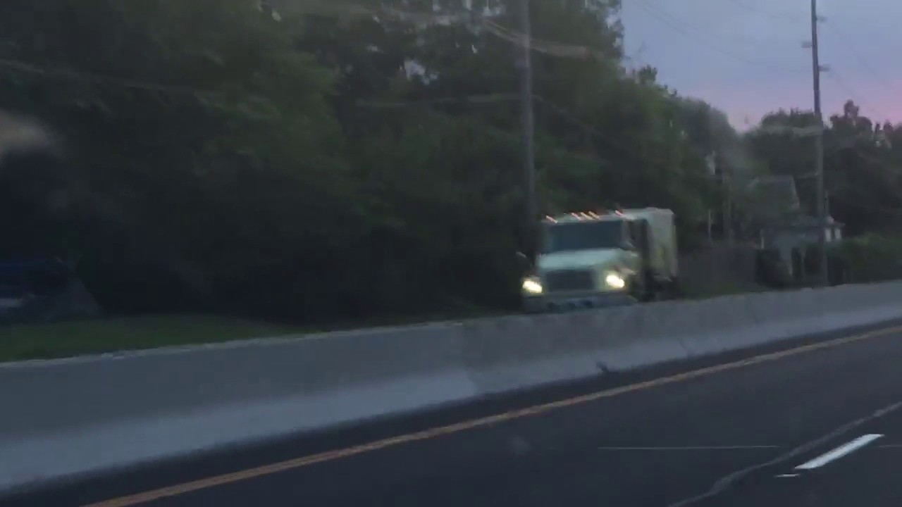 NJ state worker street sweeper - YouTube