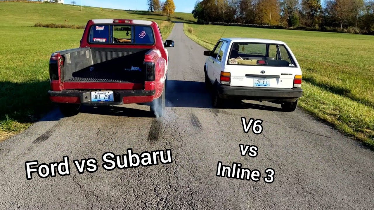 Ranger almost gets justyfied - Ford Ranger vs Subaru Justy - YouTube