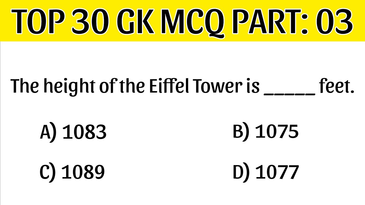 Gk Mcq Questions And Answers |gk mcq for competitive exams| |general ...