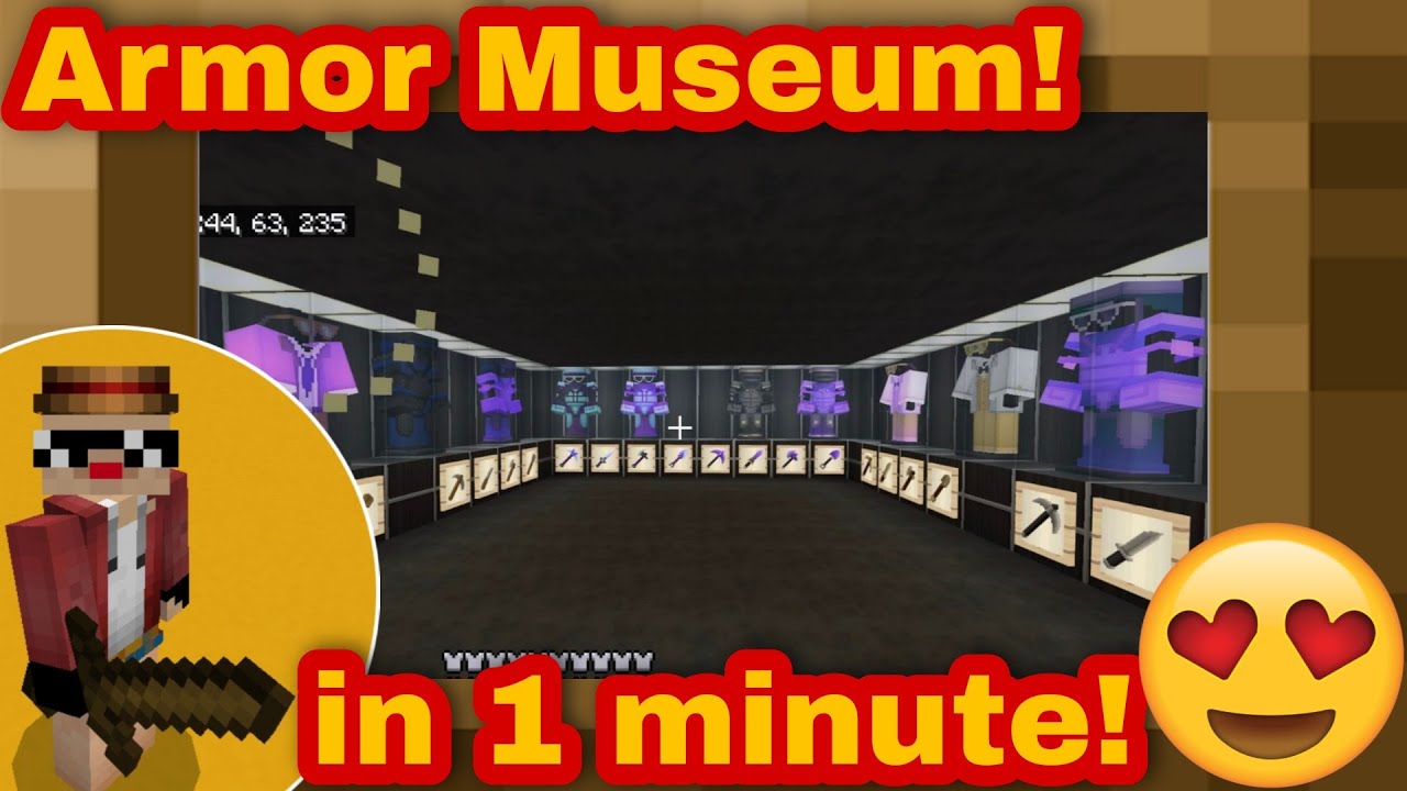 Minecraft hacks #45 - How to make an armor museum tutorial in Minecraft ...