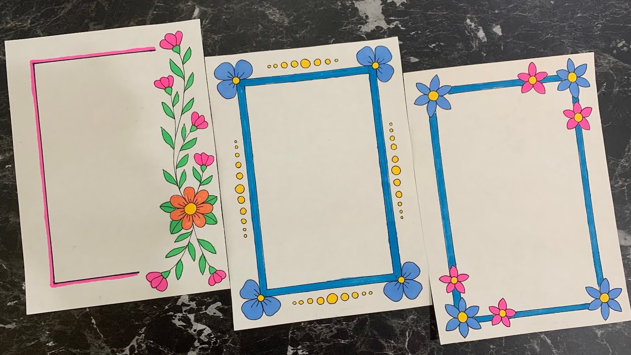 3 Beautiful Border Designs/Project Work Designs/Title Page/Book/Project ...