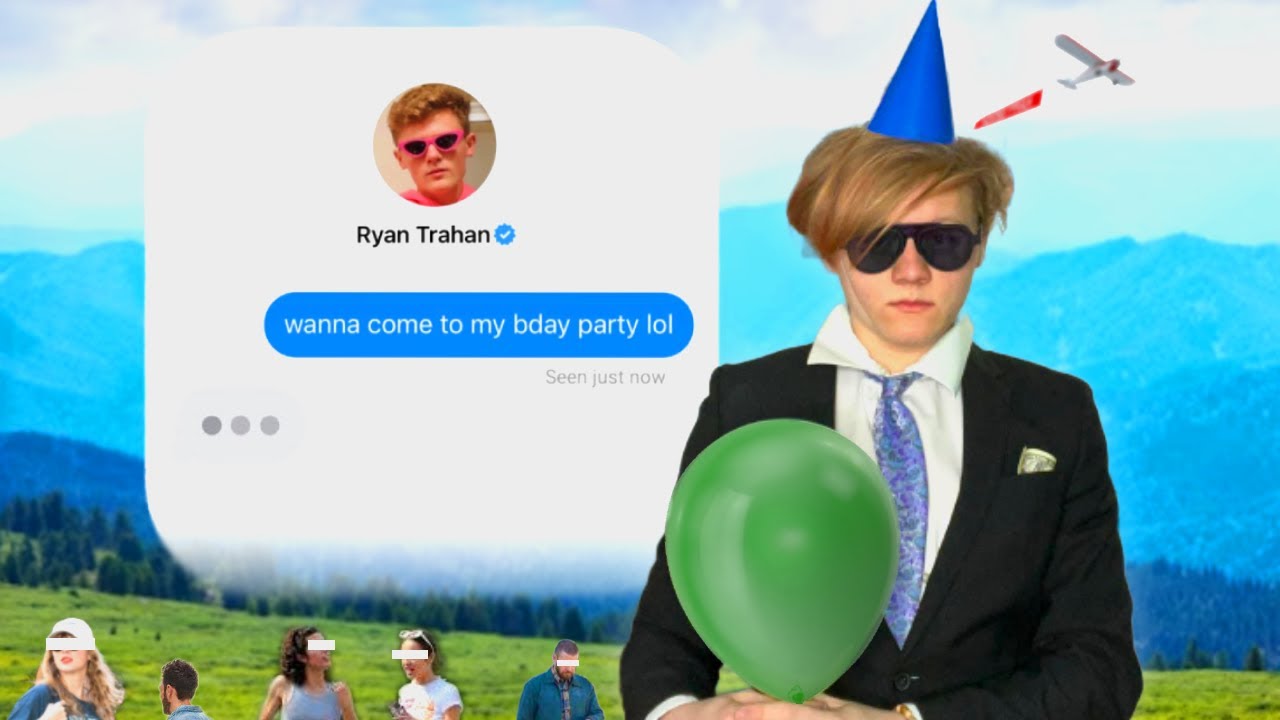 I Invited 100 Celebrities + Ryan Trahan To My Birthday - YouTube