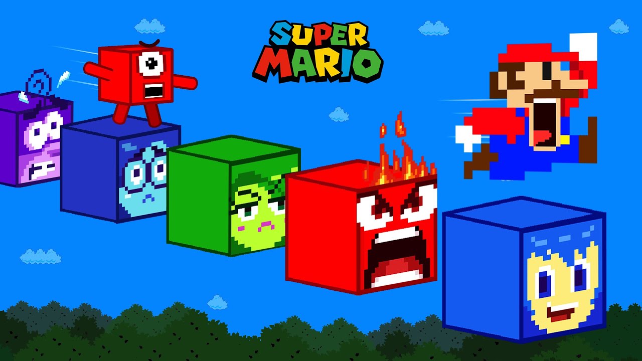 Finish the pattern? Mario vs Number crossing INSIDE OUT 2 Colorful ...