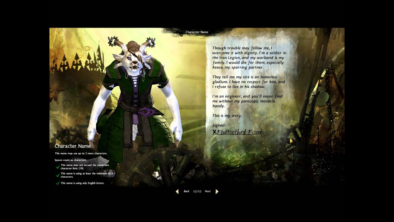 GW2 Charr Engineer Character Confirmation - YouTube