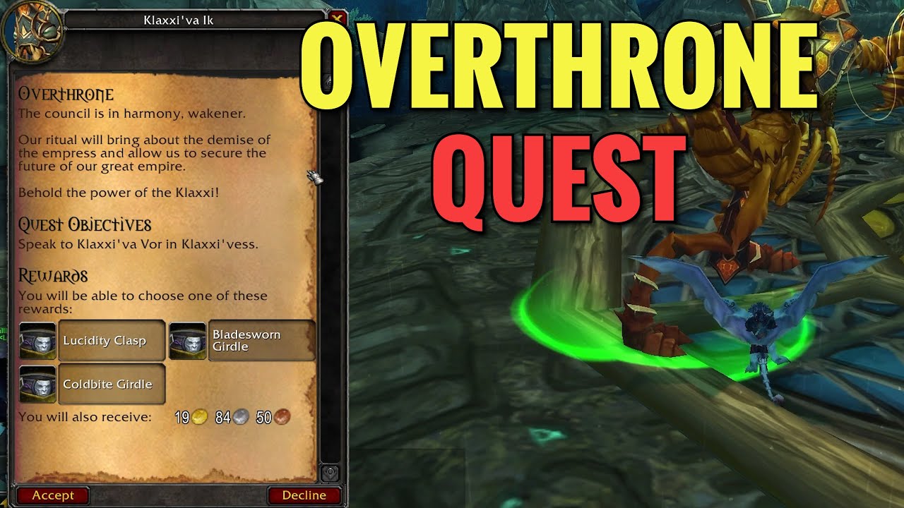 Overthrone Quest (WoW MOP) - YouTube