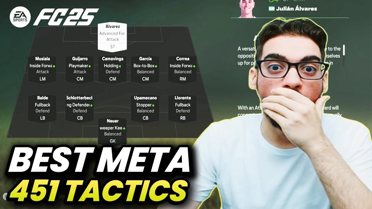 BEST META 451 FORMATION AND CUSTOM TACTICS IN FC 25 ULTIMATE TEAM - YouTube