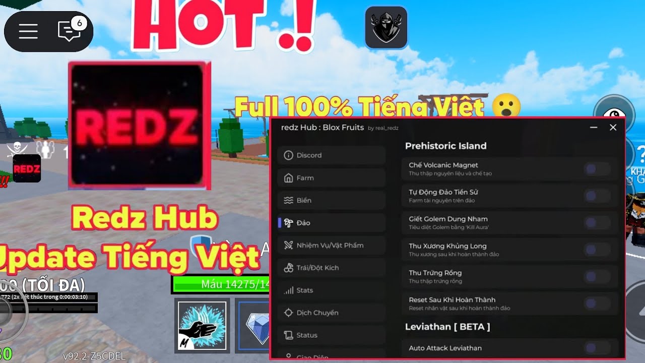 Hack Blox Fruit Script Redz hub update full tiếng việt mới nhất full ...