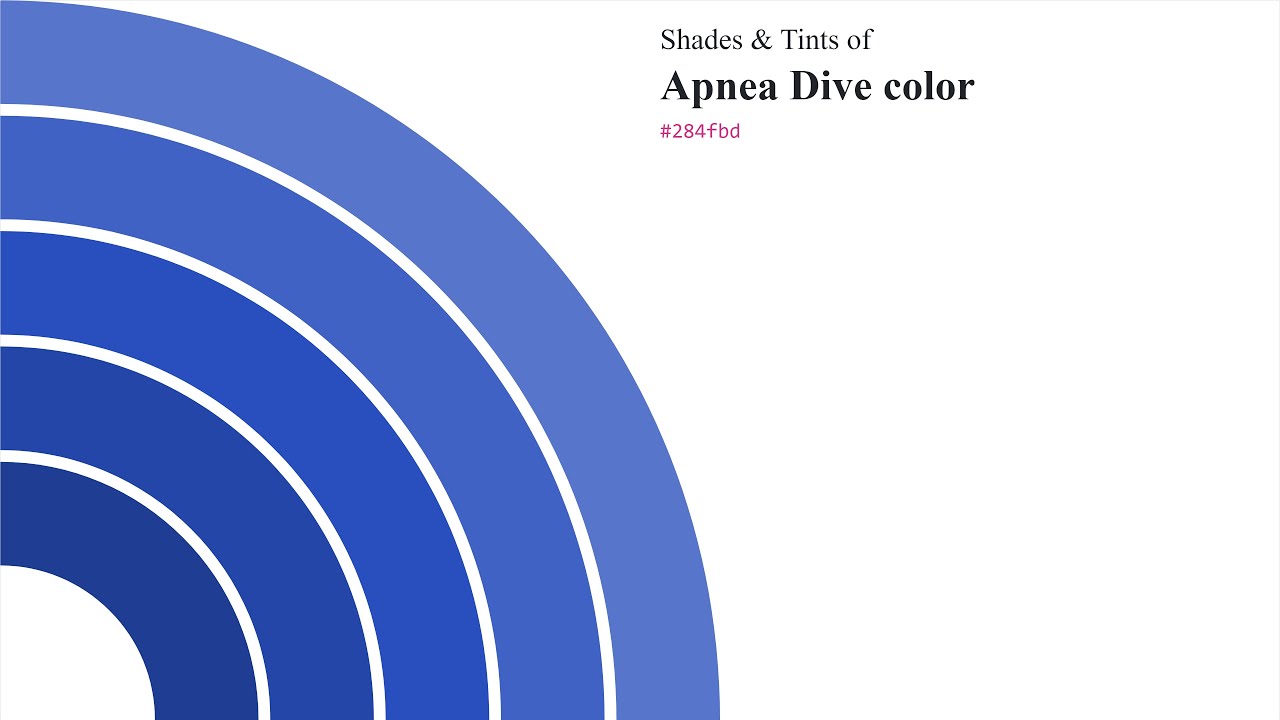 Shades & Tints of Apnea Dive color #284fbd A Warm Blue color #2346a8 ...