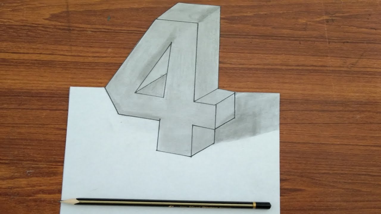 Latter 4 art l Pencil art l art and drawing - YouTube