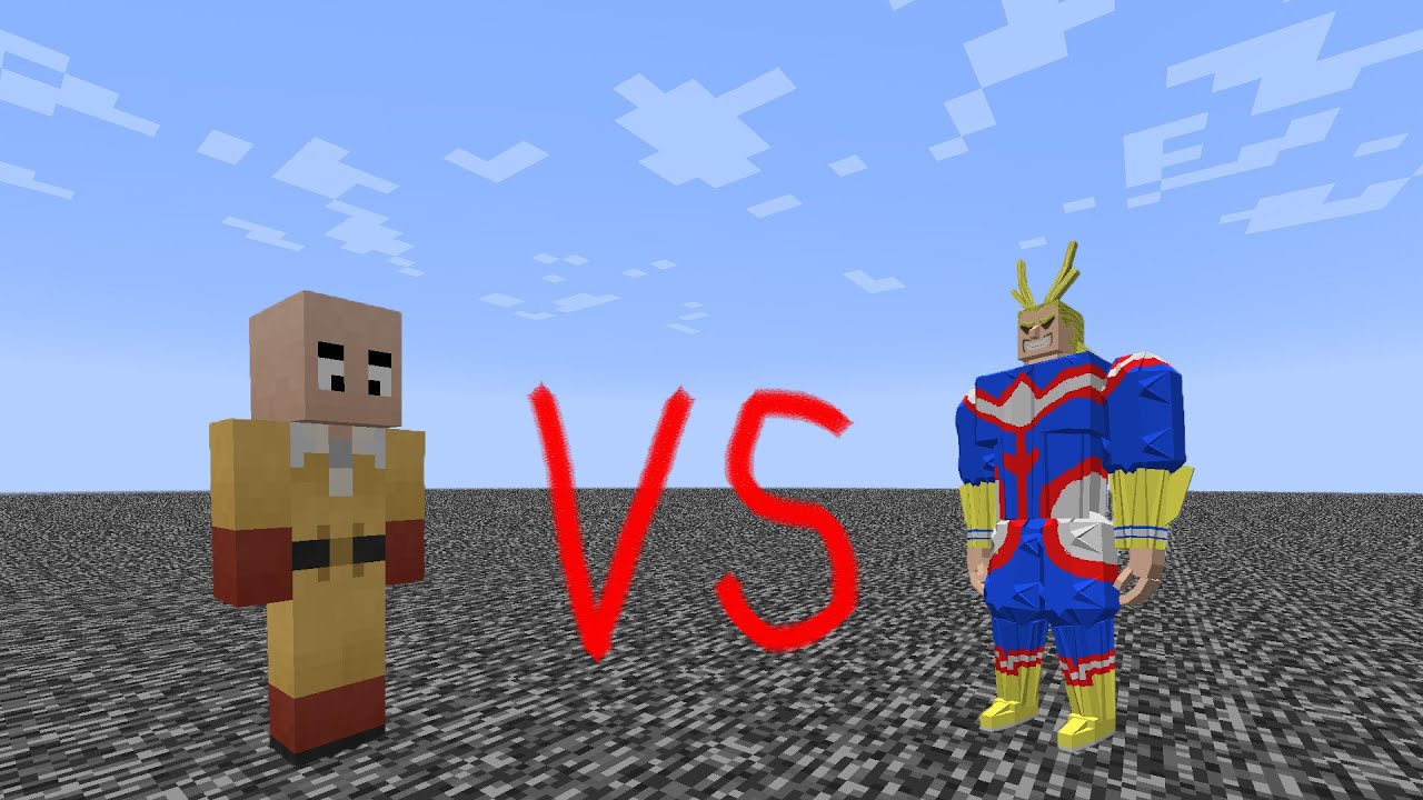 Minecraft Saitama Vs All Might - YouTube