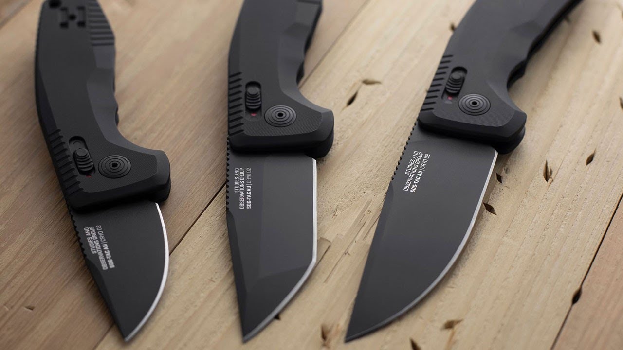 SOG-TAC AU Automatic Folding Knife - YouTube