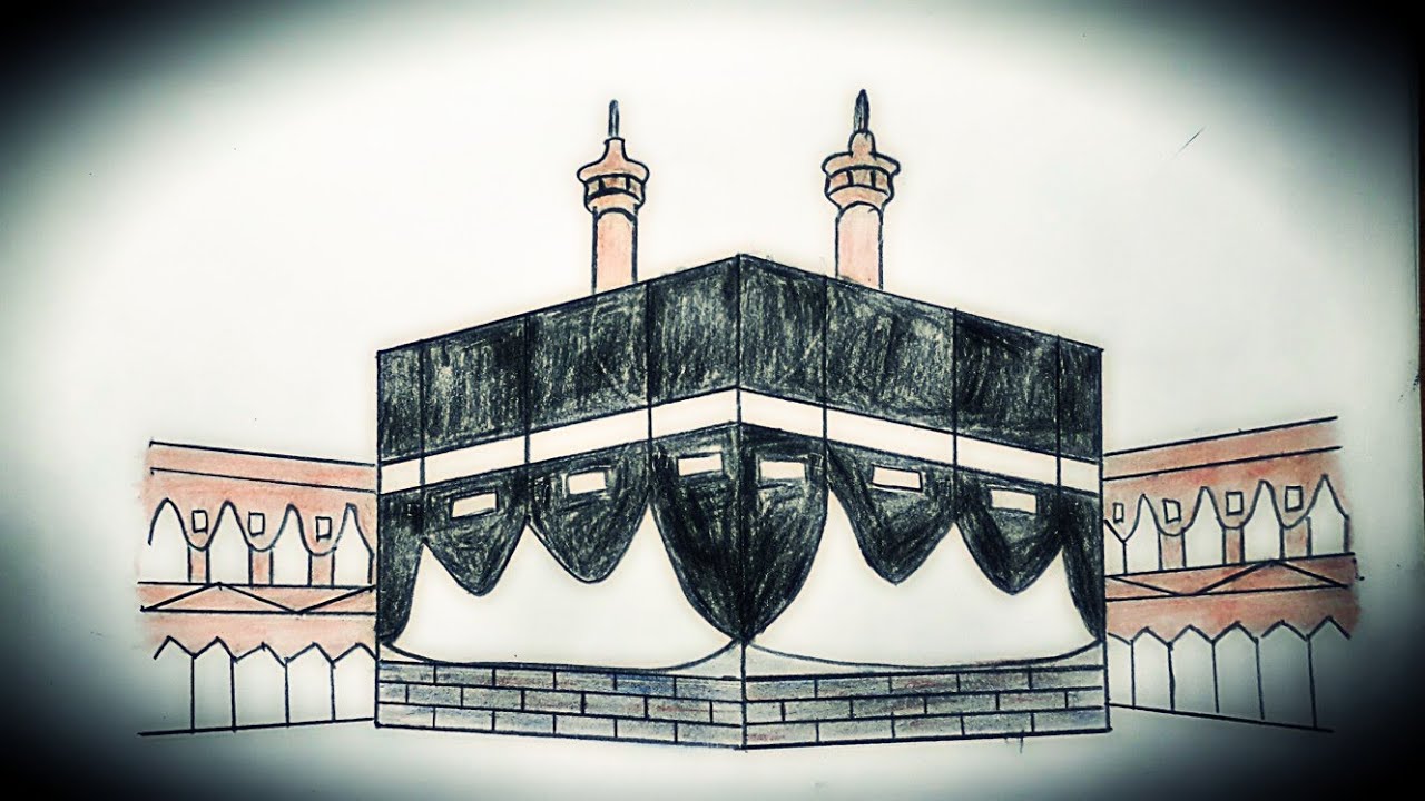 How to draw the kaaba Sharif. কেমন করে কাবা শরীফ আঁকতে হয় । - YouTube