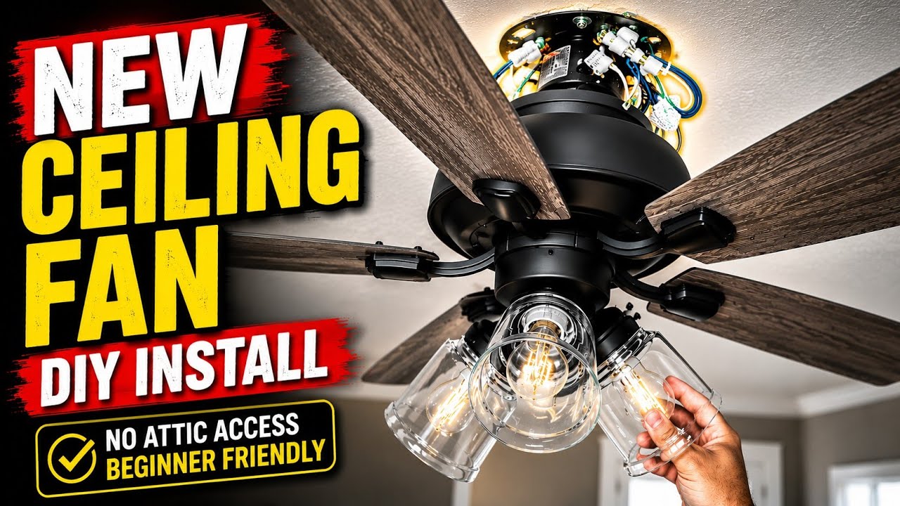 DIY ceiling Fan install with Universal remote - YouTube
