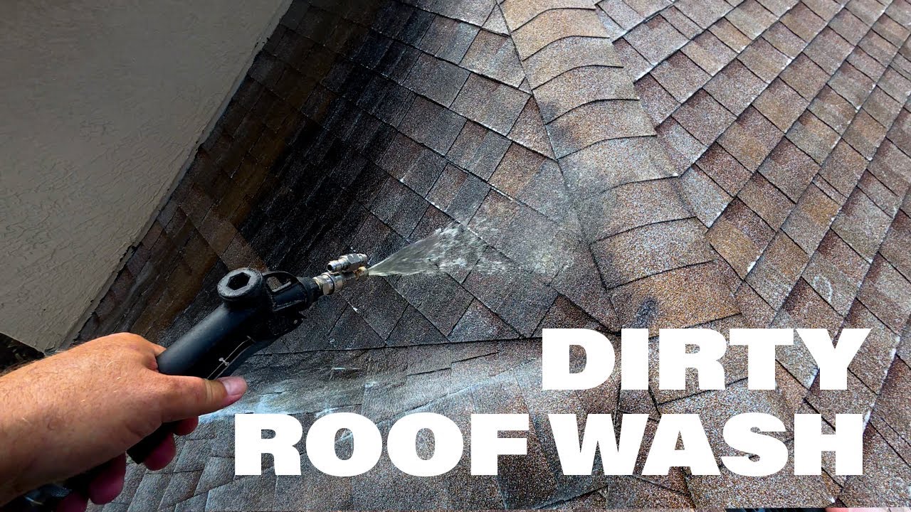 Dirty Roof Transformation - Soft Washing Tampa Shingle Roof - YouTube