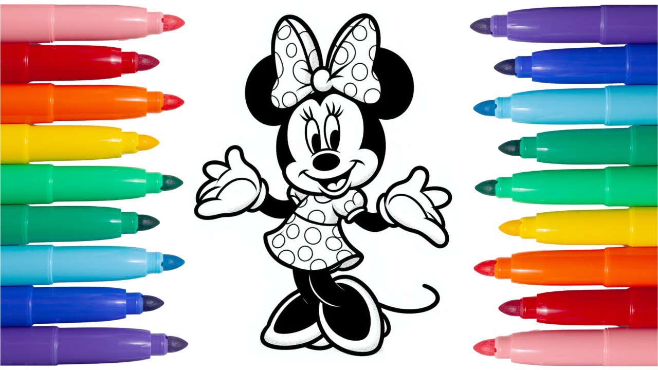 Minnie da colorare - Tutorial per Bambini - Disegni da colorare ...