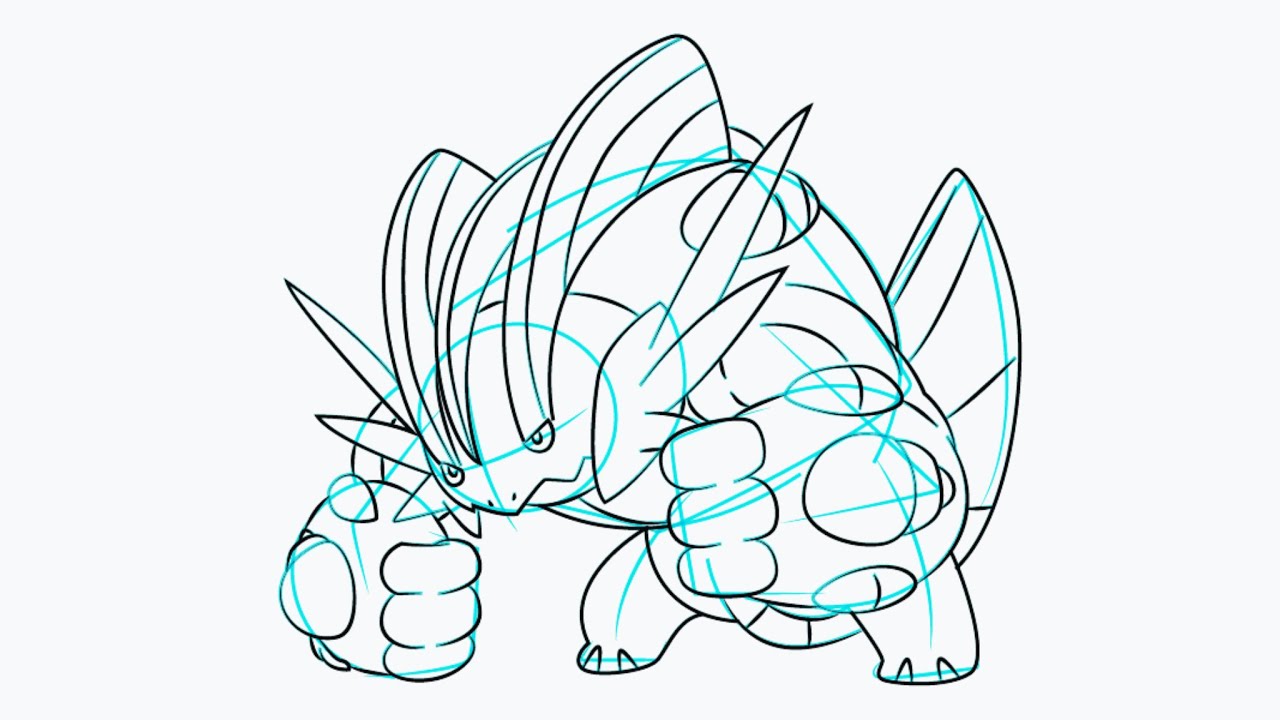 Cómo Dibujar a Mega Swampert de Pokémon 💪🌊🐸 | Tutorial Fácil en 10 ...