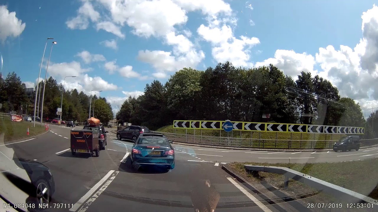 Cross Hands Roundabout, South Wales. Motorbike rear ended - YouTube