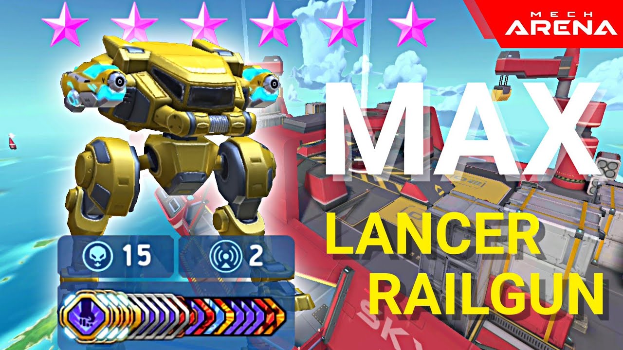 Lancer with Railgun - Godlike - Mech Arena Robot Showdown - YouTube