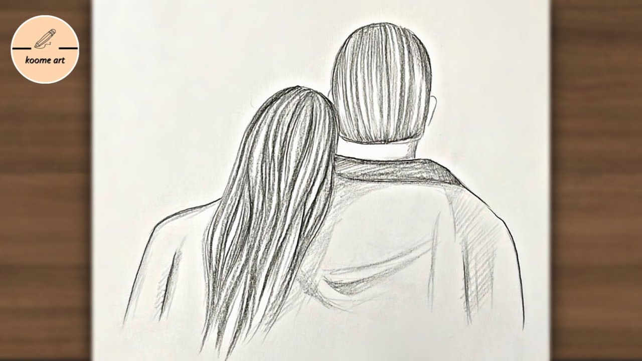 Easy Drawing of a lovely couple | lovers drawing | cool pencil drawing ...